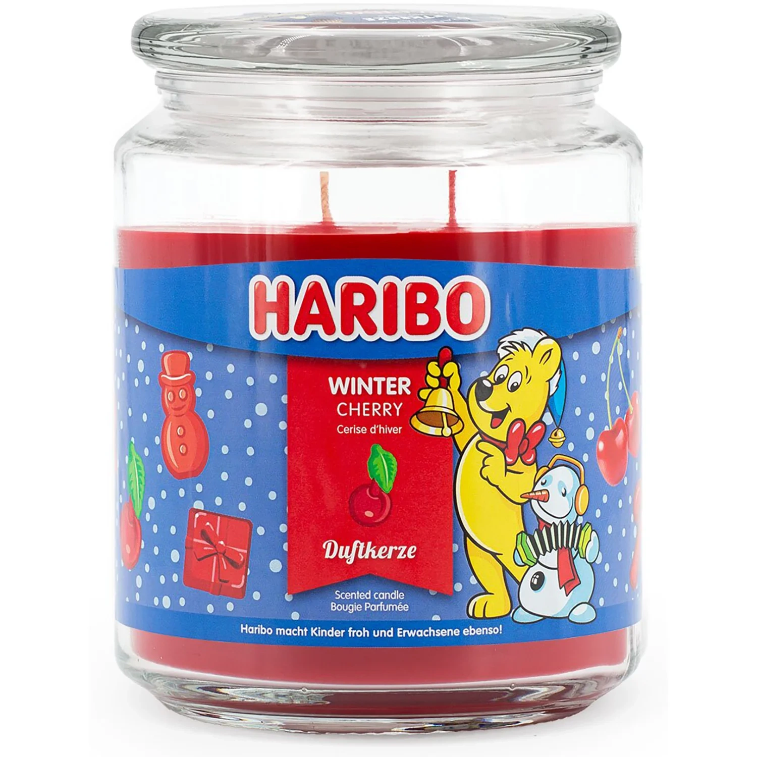 Haribo Christmas scented candle in glass 510 g - Winter Cherry at CWStore