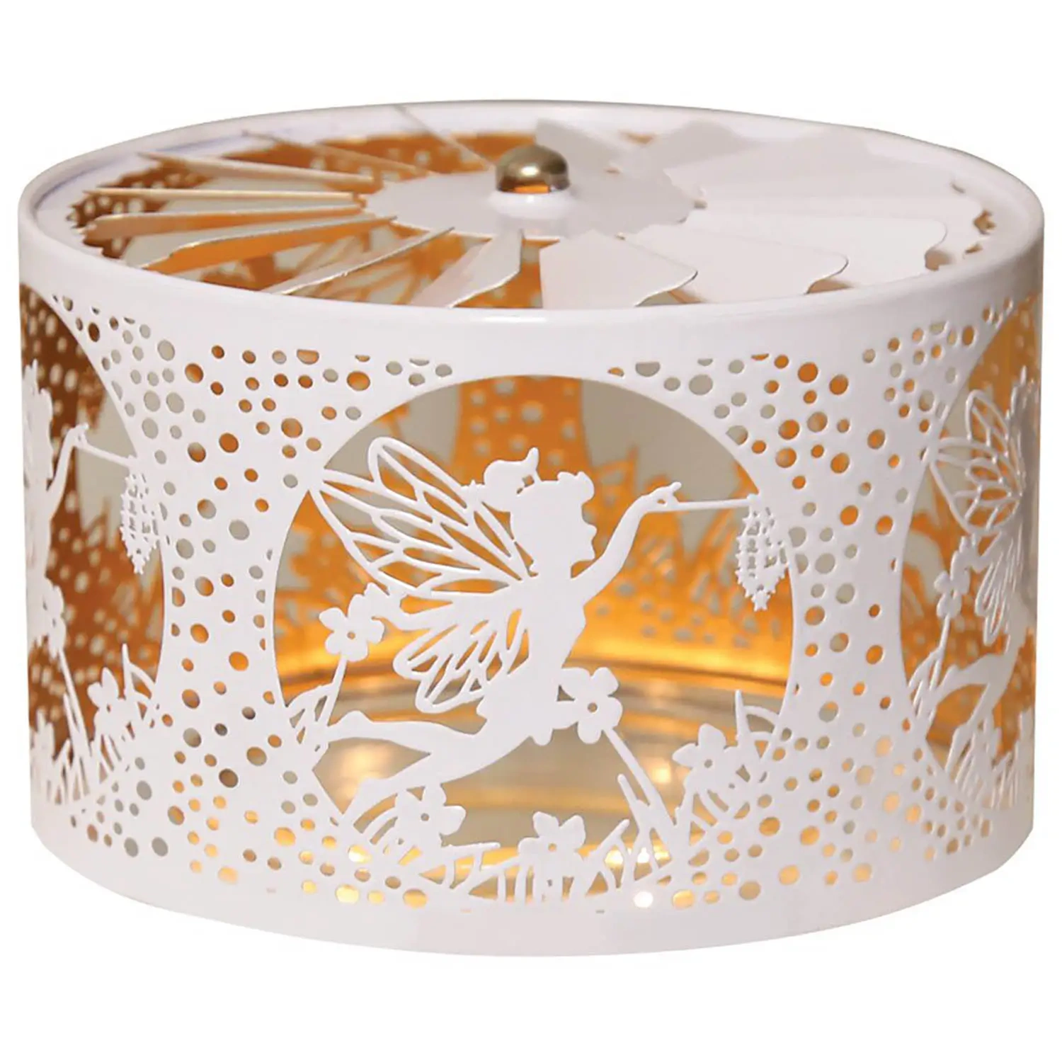 Rotating metal candle cap Woodbridge - Fairy White And Gold at CWStore